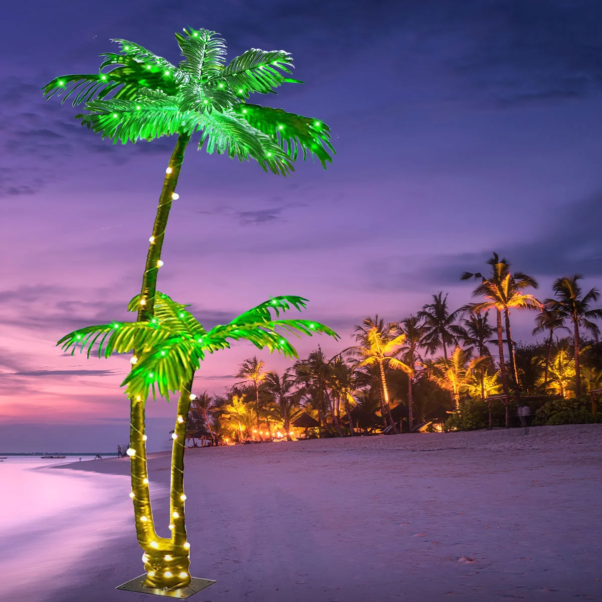 Colorful Lighted Palm Tree with Remote, Artificial Palm Tree Indoor ...